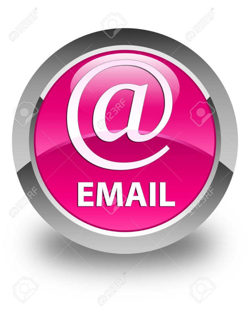 Email (address icon) glossy pink round button - Altisys